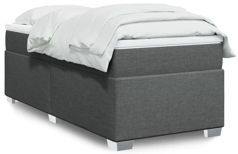 Box spring postel s matrací tmavě šedá 100 x 200 cm textil 3285110