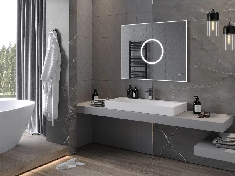 Mexen Koga, LED koupelnové zrcadlo s podsvícením 100 x 80 cm, 6000K, ochrana proti zamlžování, 9821-100-080-611-00