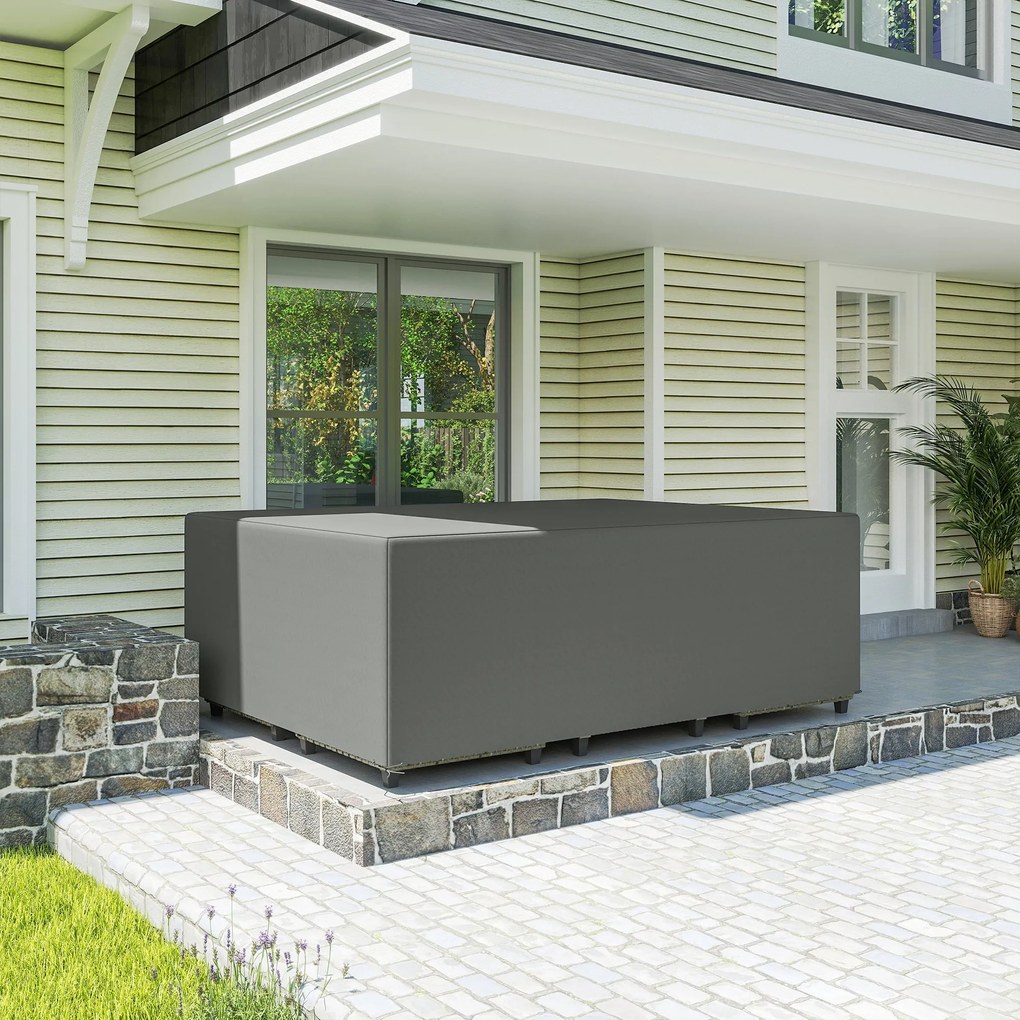 Ochranný kryt na zahradní nábytek Zimní nepromokavý kryt Oxfordský kryt 275 x 205 x 90 cm Tmavě šedý