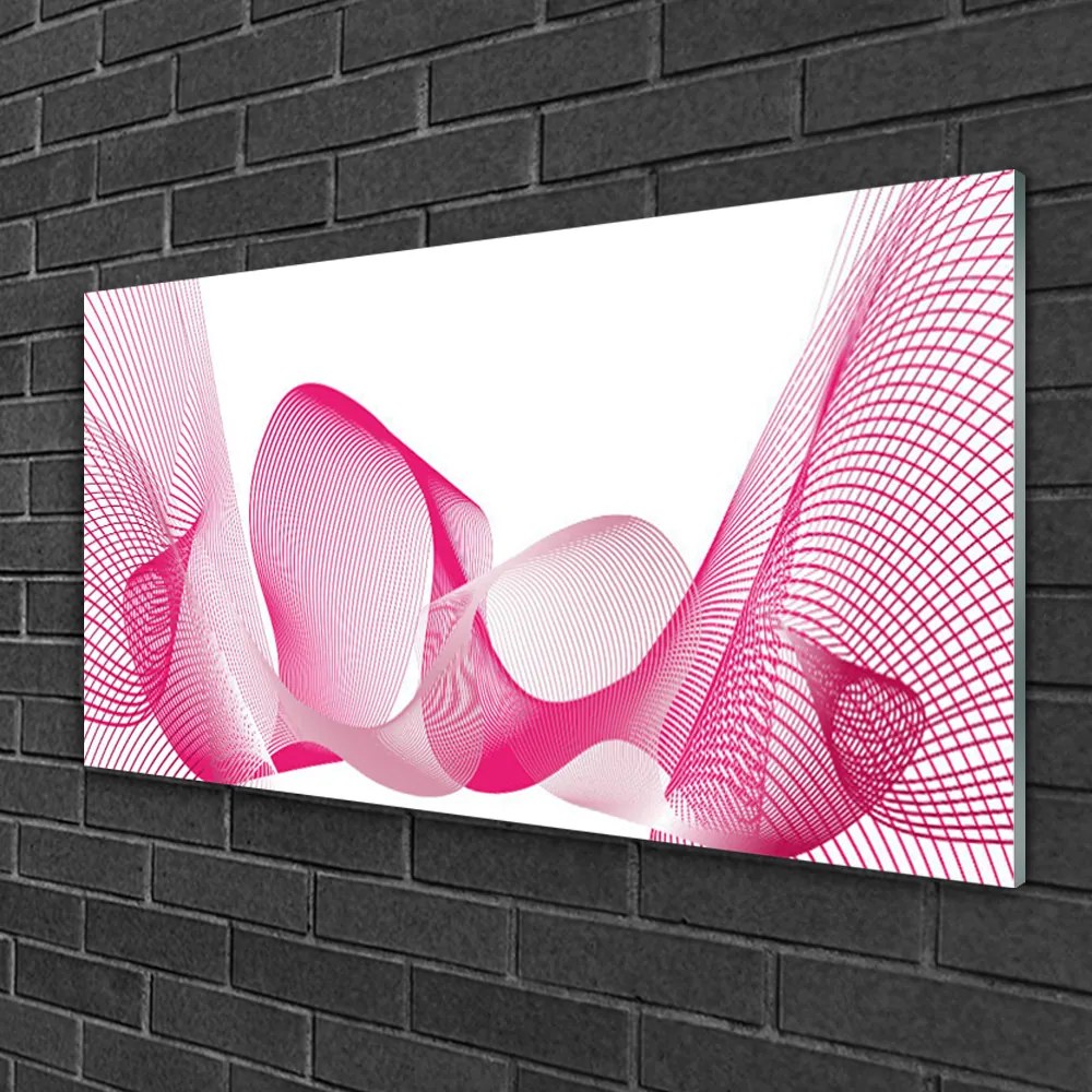 Obraz na skle Abstrakce Čáry Vlny Umění 125x50 cm