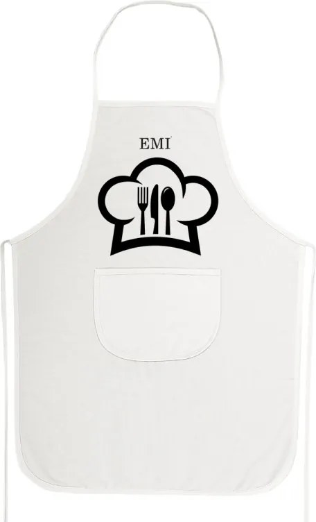 Kuchyňská zástěra Chef EMI, Bílá