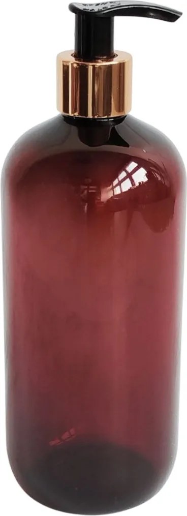 Dávkovač na mýdlo 500 ml hnědý s černo-zlatou pumpičkou BELA