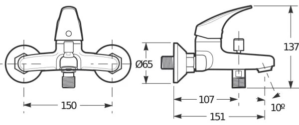 JIKA H3211N70044001 - Vanová baterie TALAS 13,7 cm lesklý chrom