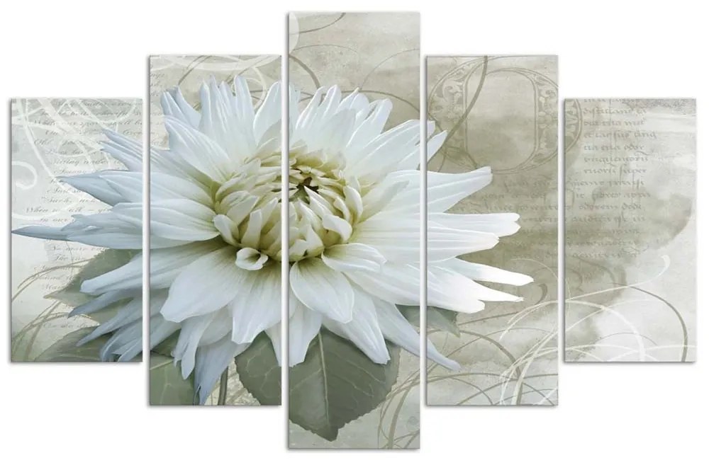 Gario Obraz na plátně Bílá květina - 5 dílný Rozměry: 100 x 70 cm