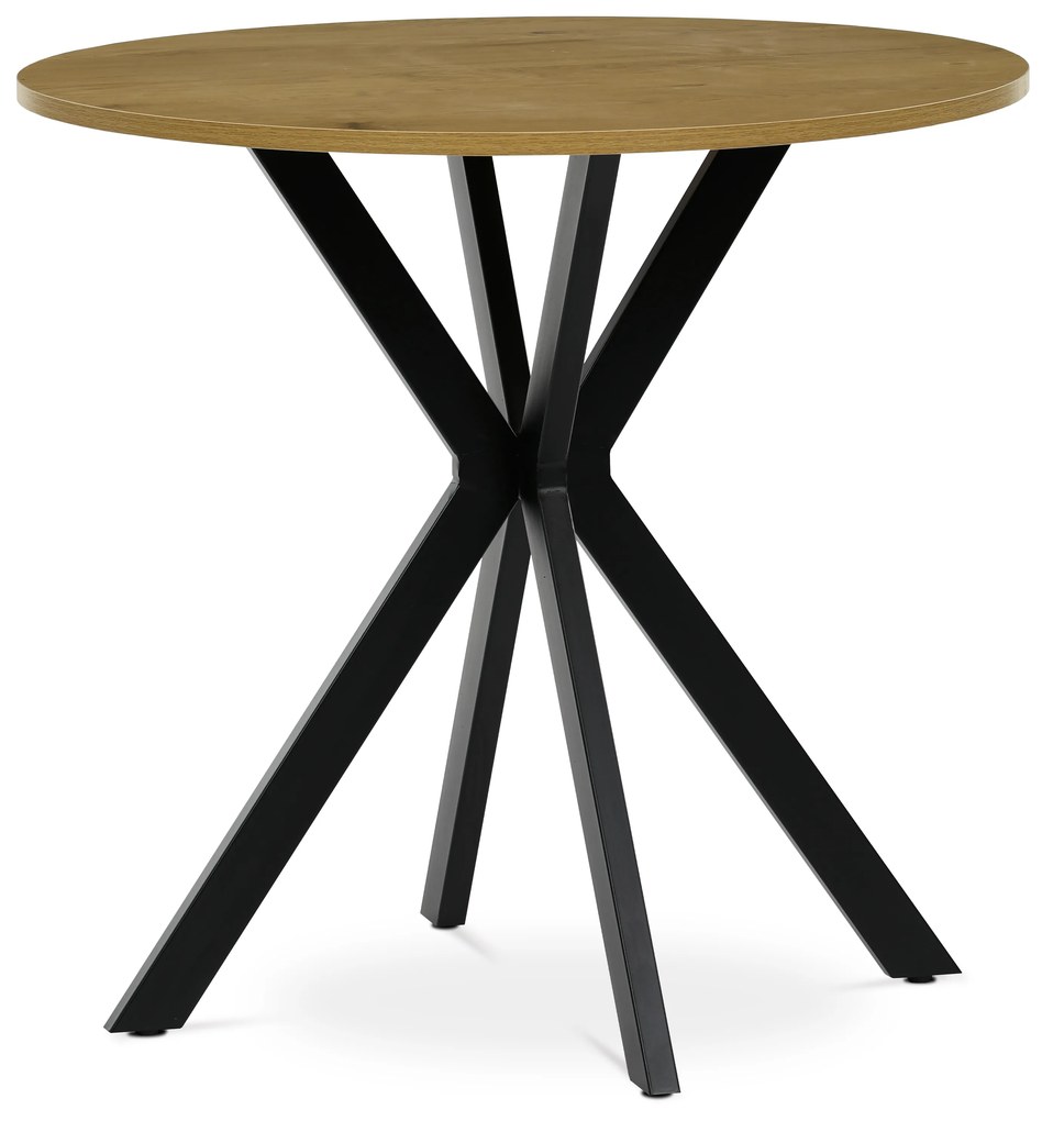 Autronic Jídelní stůl kulatý 80 cm HT-F4108 Odstín: Dub divoký