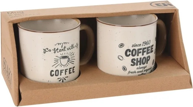 Sada hrnků Retro Coffee Shop 2 × 200 ml