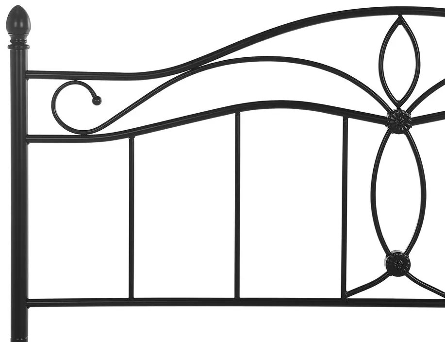 Manželská postel 140 cm Aicha (černá) (s roštem). 1077555