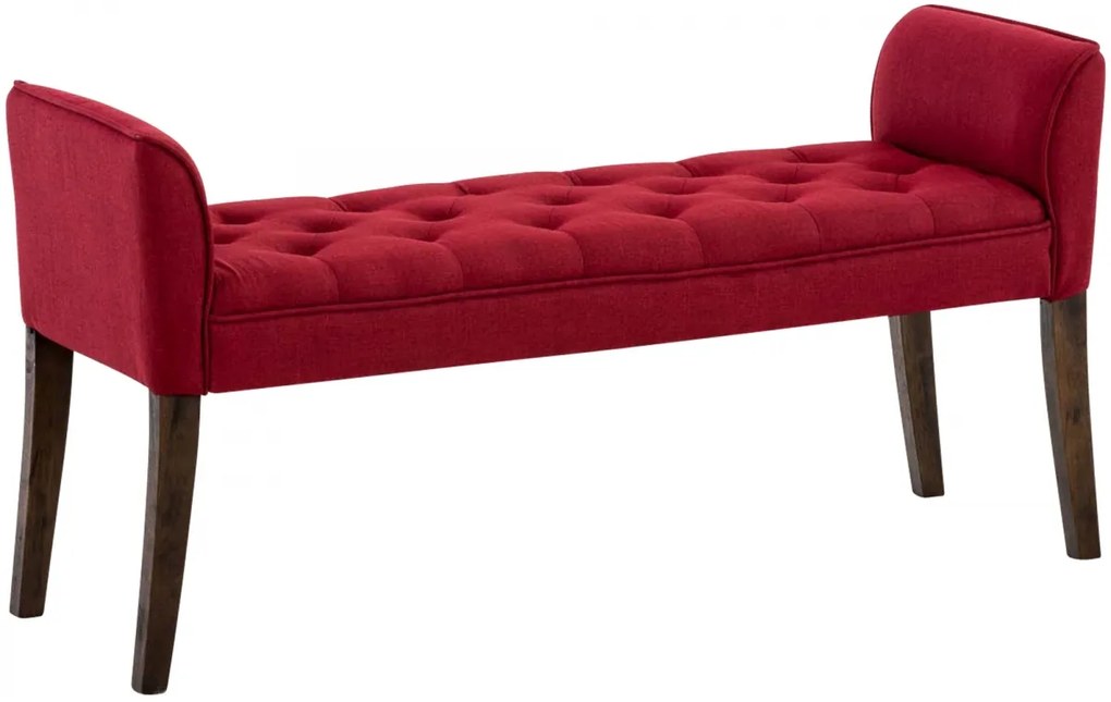 Lavice Cleopatra Chaiselongue látka, nohy antik tmavé - Červená