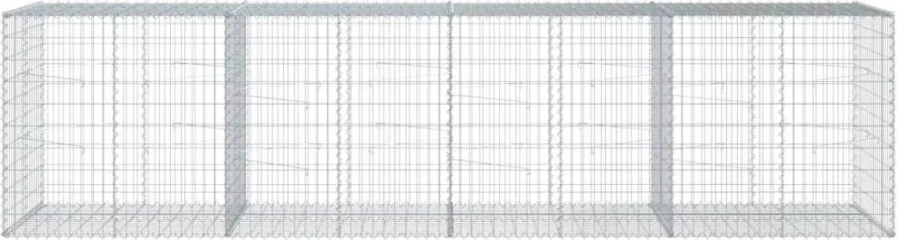 Gabionový koš s víkem 400 x 100 x 100 cm pozinkované železo 3295196