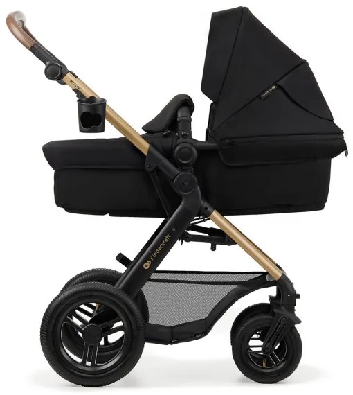 KINDERKRAFT-Kombinovaný kočárek 3v1 MOOV 2 AIR Pure black + autosedačka MINK PRO