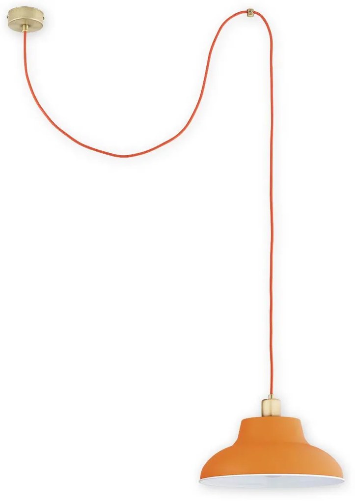 Moderní závěsné osvětlení na lanku HTS PAT, 1xE27, 60W, oranžové Loreo HTS PAT