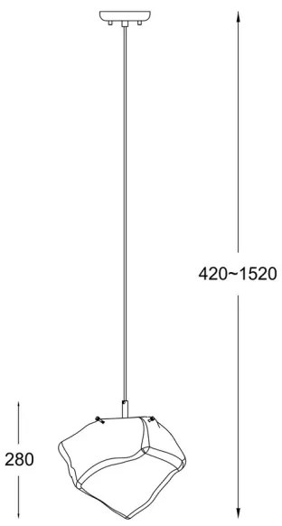Zuma Line P0488-01A-F4AC - Lustr na lanku ROCK 1xE27/40W/230V