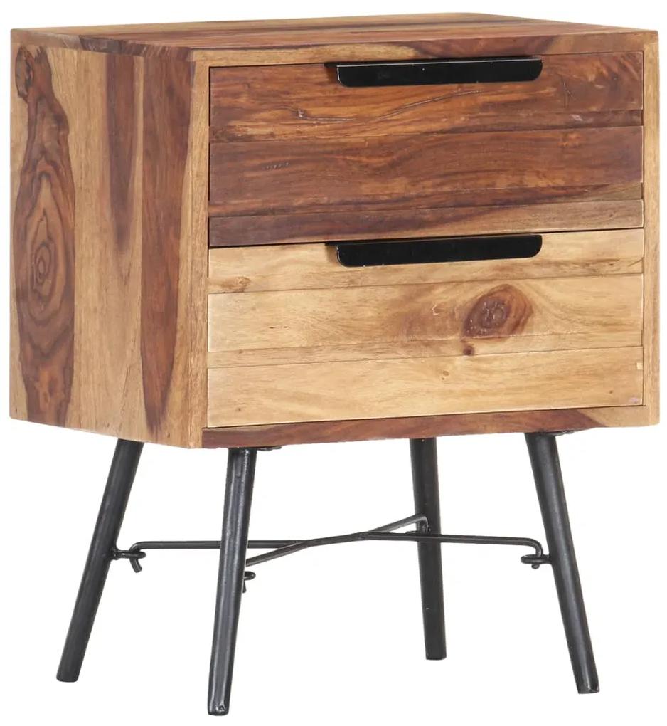 Noční stolek Paramore - masivní sheeshamové dřevo | 40x30x50 cm