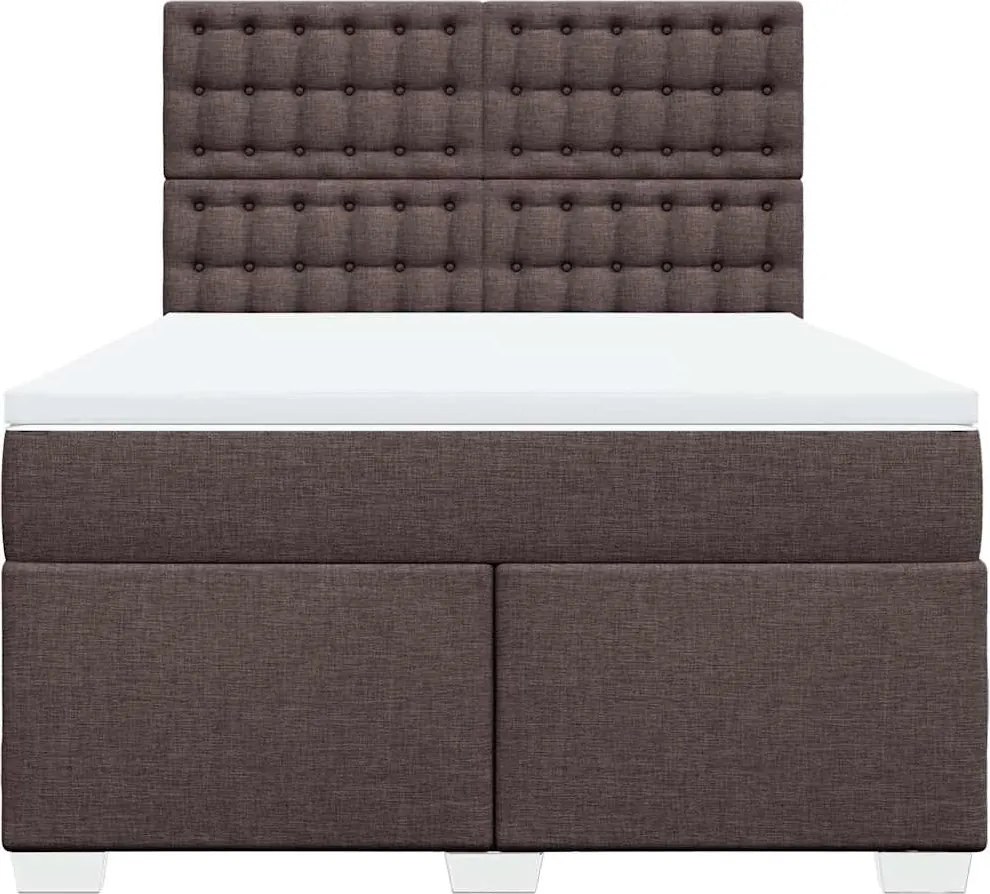 Box spring postel s matrací tmavě hnědá 140x190 cm textil 3290500