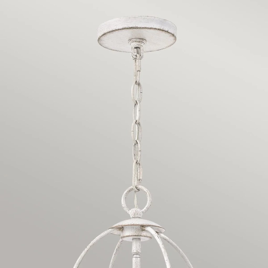 Elstead BRADBURY kovový Farmhouse lustr 40 cm bílý 4xE14