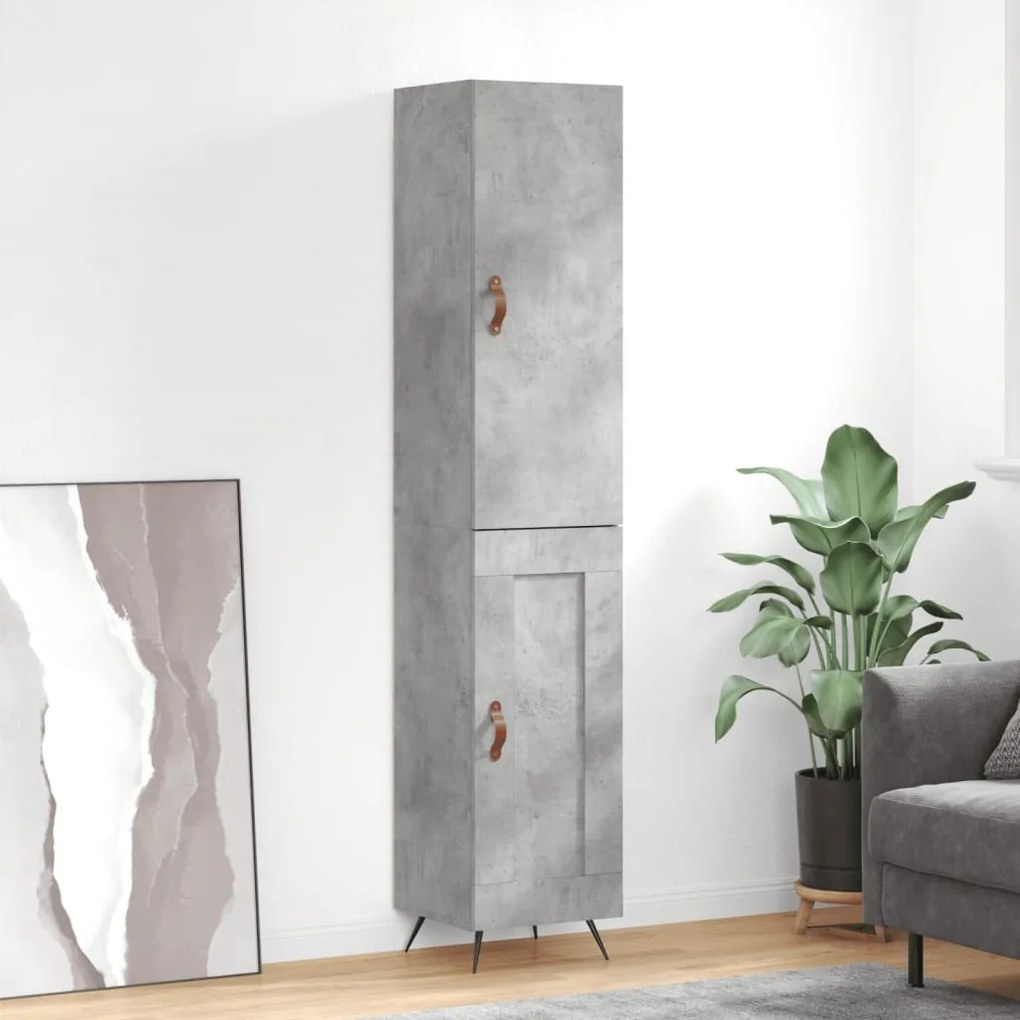 Skříň highboard betonově šedá 34,5x34x180 cm kompozitní dřevo 3199085