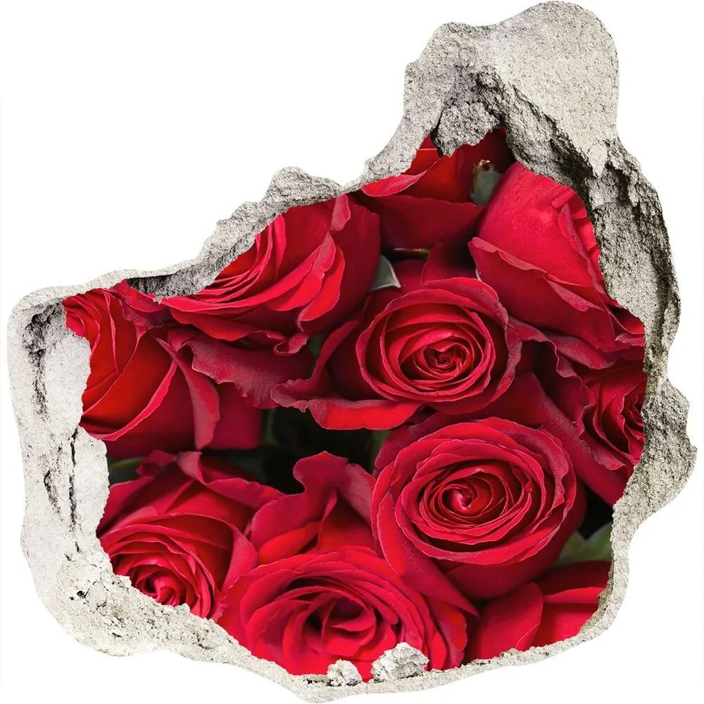Wallmuralia Samolepící díra nálepka Červené růže 75x75 cm