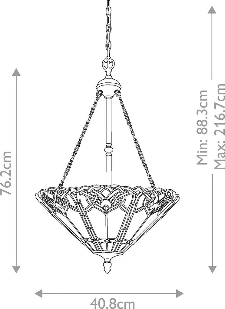 Vitážový lustr Tiffany Elstead CAMBRIDGE 3xE27 41 cm