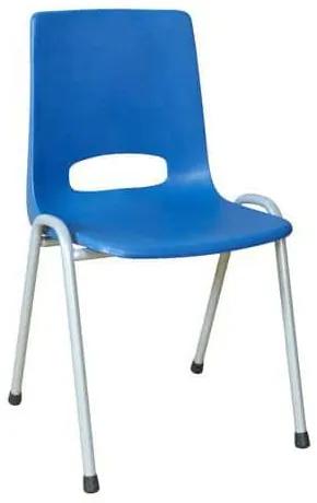 Manutan  Plastová jídelní židle Pavlina Grey, modrá, šedá konstrukce