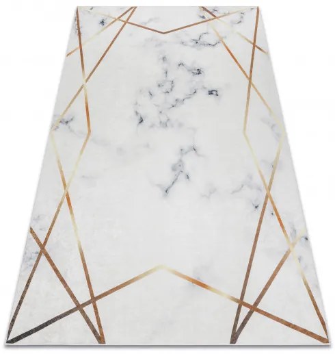 Dywany Łuszczów, Kusový koberec ANDRE Marble 1220, 80x150, bílá, chodba / předsíň