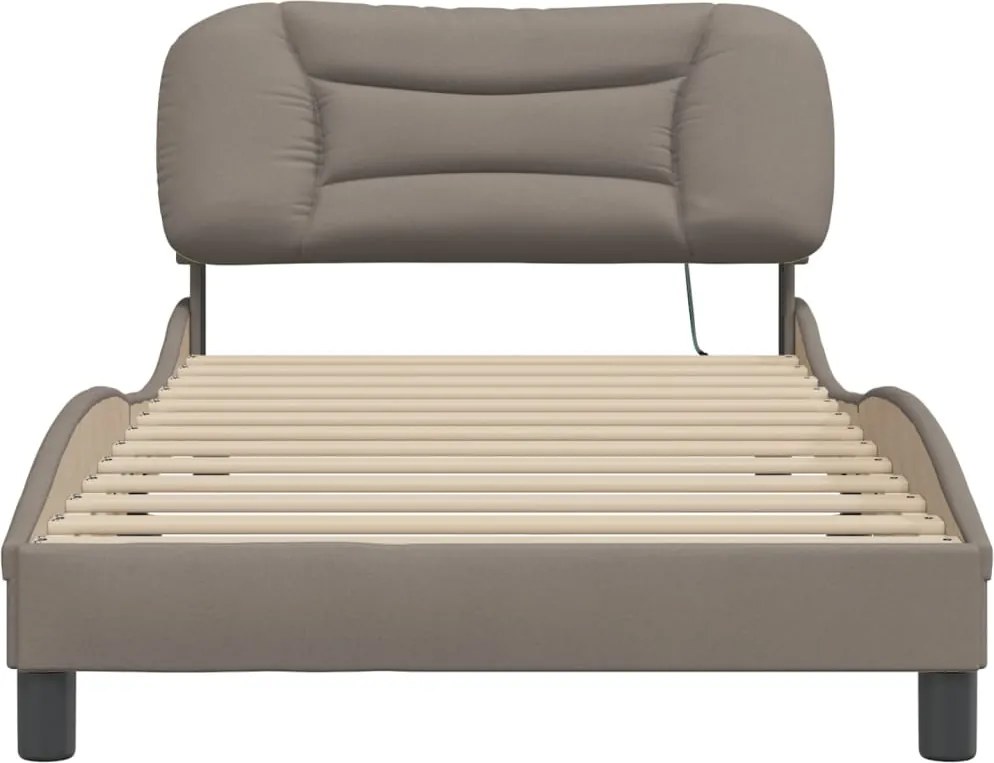 Rám postele s LED bez matrace Hvar Taupe 100x200 cm Látka 3213687
