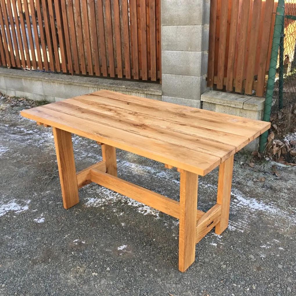 KULHÁNEK Přírodní stůl dubový Odstín nátěru: lazura - pinia, Velikost desky: 180x80 cm
