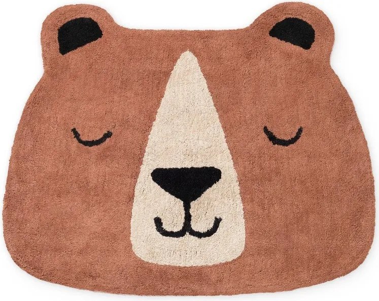 Hnědý pratelný/ručně tkaný bavlněný dětský koberec 101x120 cm Snuggle Benni – Hanse Home