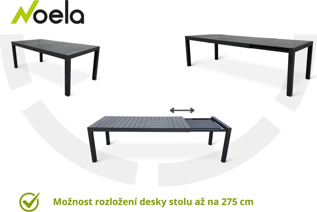 Noela Zahradní jídelní set Grande Pasto + 10x ratanové křeslo Bali