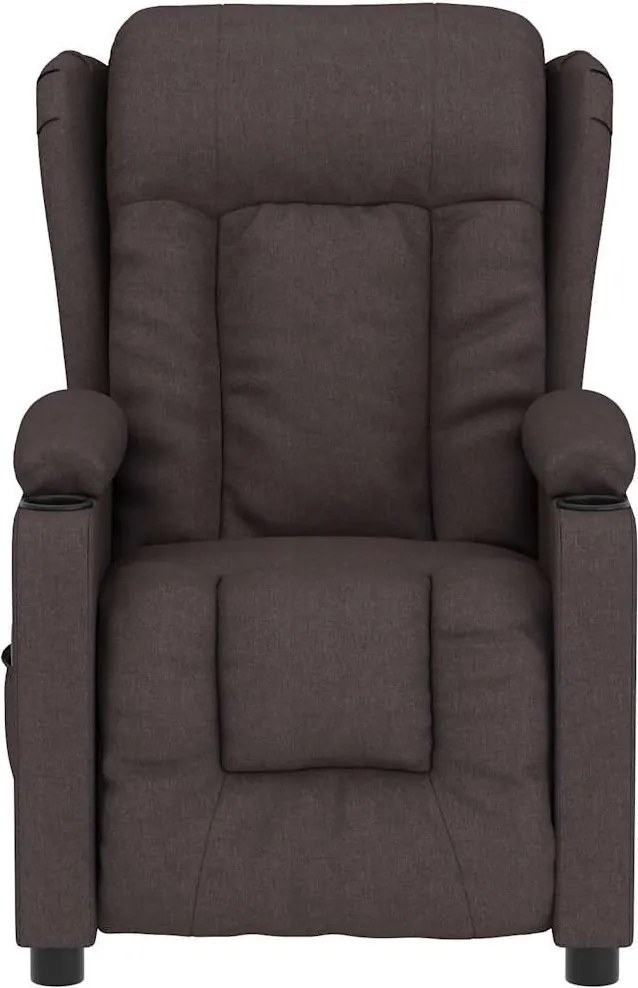 Elektrické masážní křeslo tmavě hnědé textil 3098794