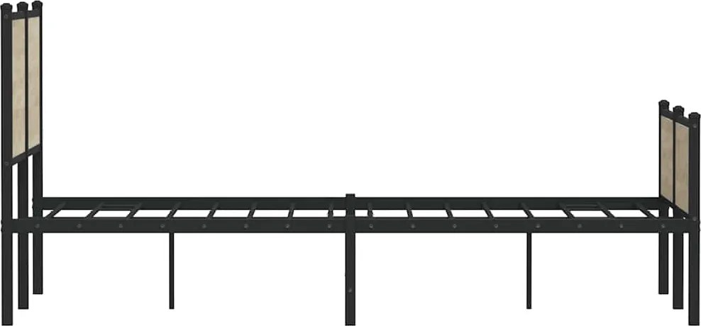 Kovový rám postele bez matrace dub sonoma 150 x 200 cm 3301399