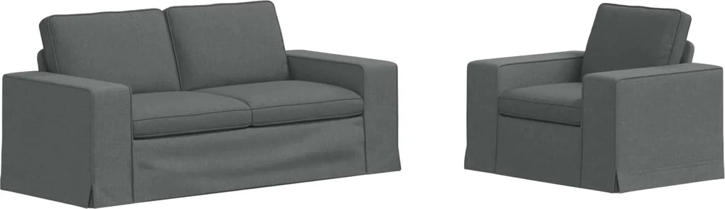 Set pohovek 2 ks Tmavě šedá textil 3407545