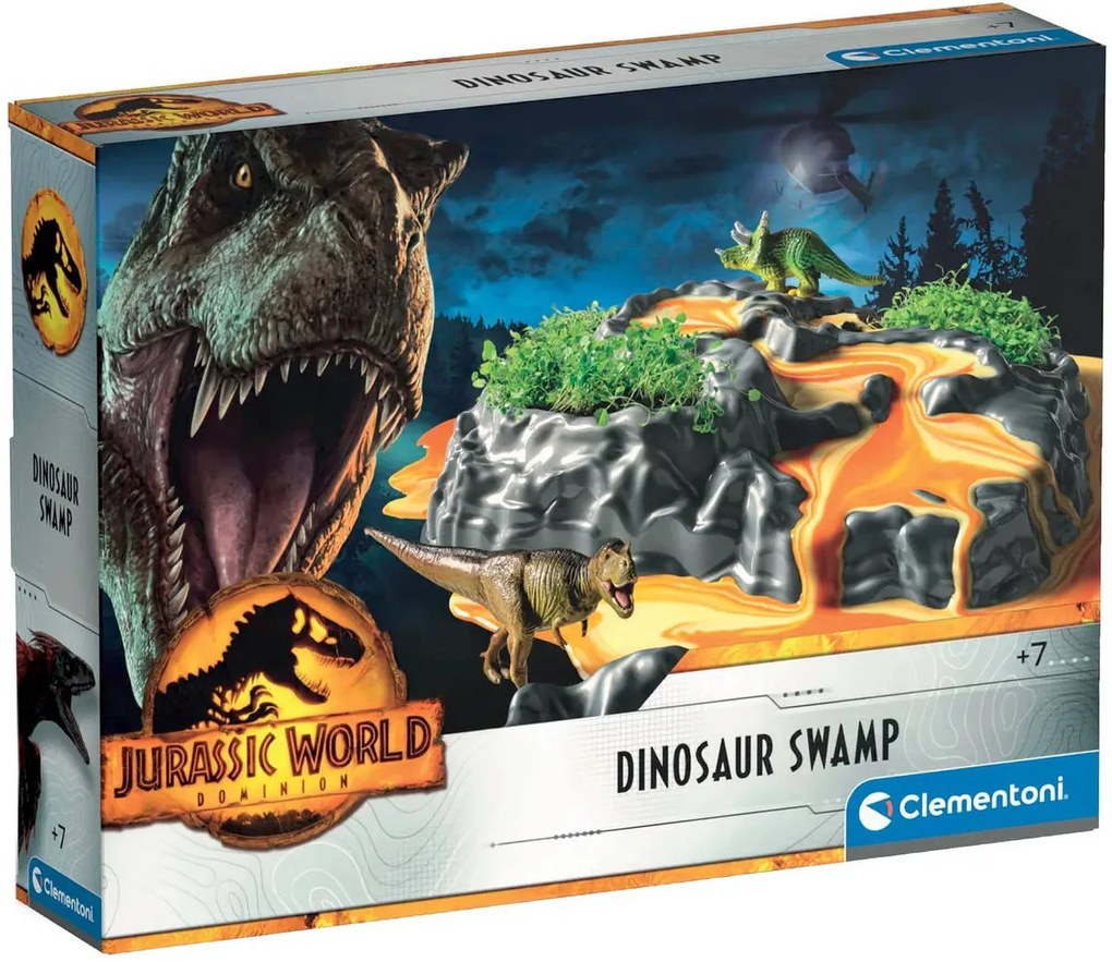 CLEMENTONI Jurský svět 3 Dinosauři v bažině kreativní set vědecké experimenty 19206te
