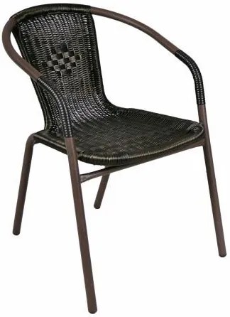 Garthen 37023 Zahradní polyratanový set - 4 židle a skleněný stůl