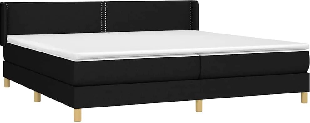 Box spring postel s matrací černá 200x200 cm textil 3130219