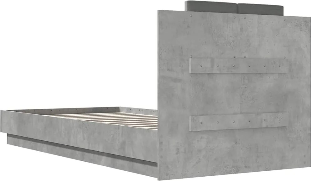 Rám postele s čelem betonově šedý 90 x 200 cm kompozitní dřevo 3209943