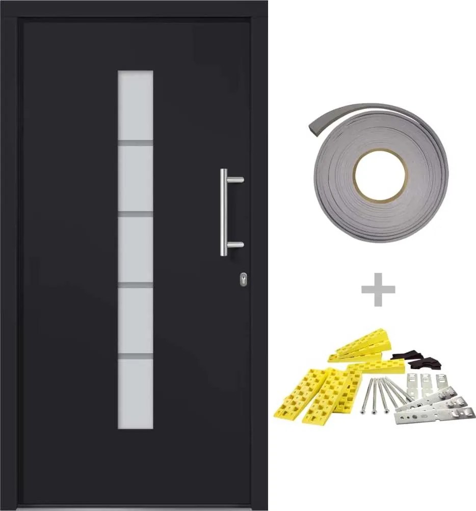 vidaXL Vchodové dveře hliník a PVC 100 x 210 cm [3056813] Barva: Bílá