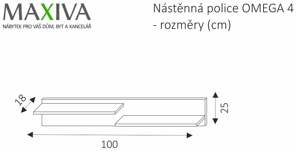 MAXIVA Obývací stěna - OMEGA, bílá/černá