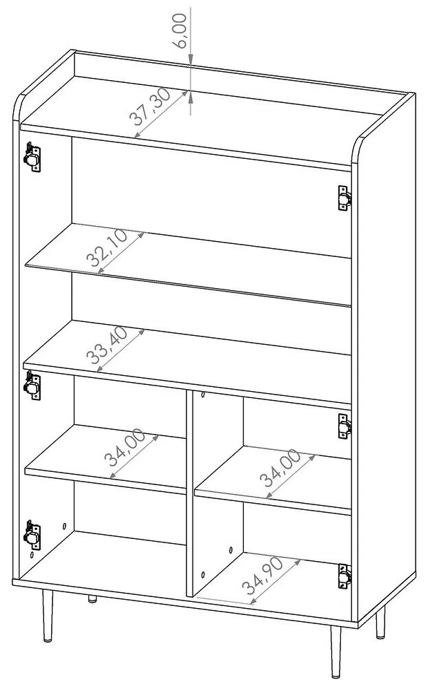 Obývací stěna VASINA | 6 dílů | dub brandy castello