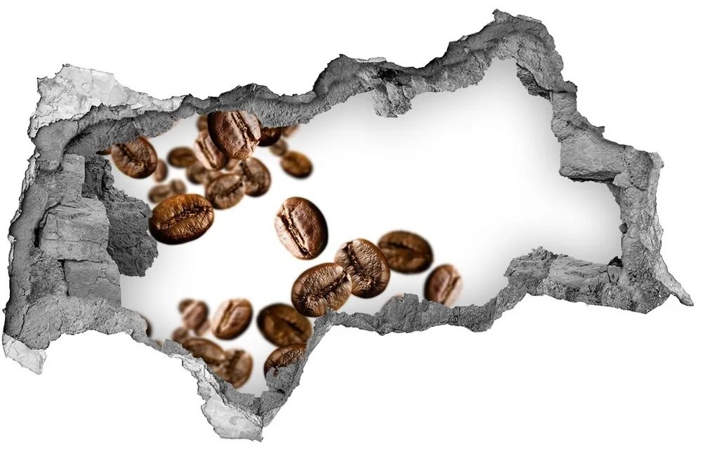 Wallmuralia Nálepka díra na zeď beton Zrnka kávy 95x73 cm