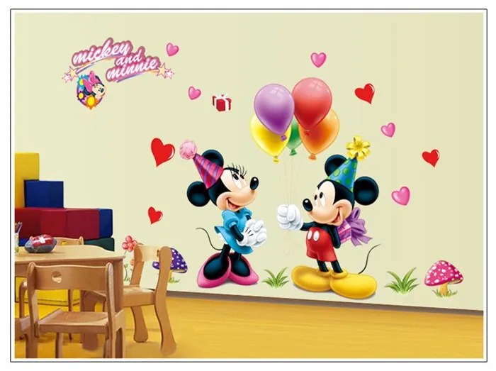 Samolepka na zeď "Mickey &amp; Minnie" 75x50 cm