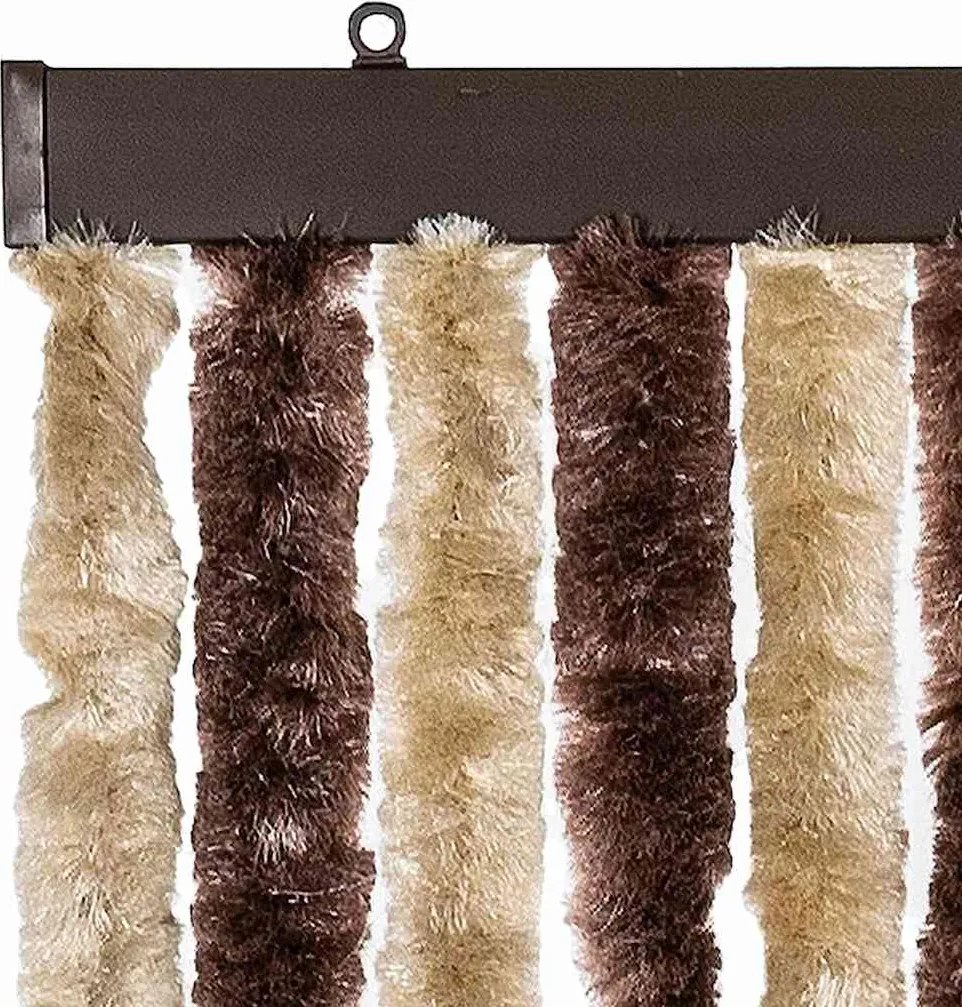 Závěs proti hmyzu béžový a světle hnědý 118x220 cm Chenille 315122