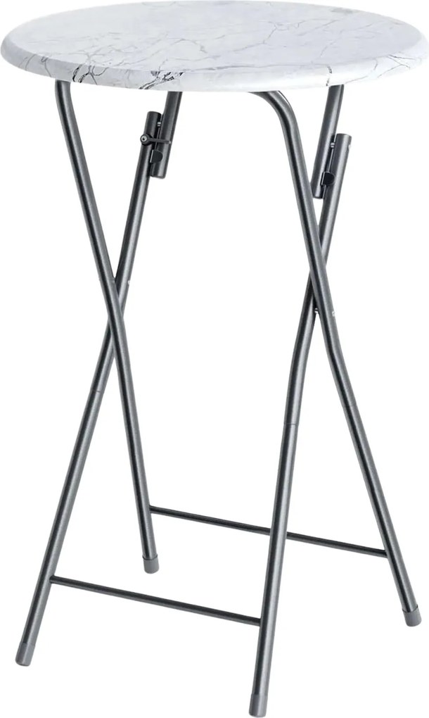 Cateringový skládací barový stůl MARLE 60 cm mramorově bílý