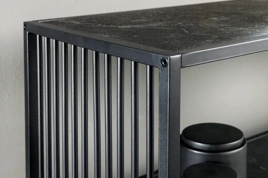 Designový regál Haines 120 cm vzor antracitový mramor