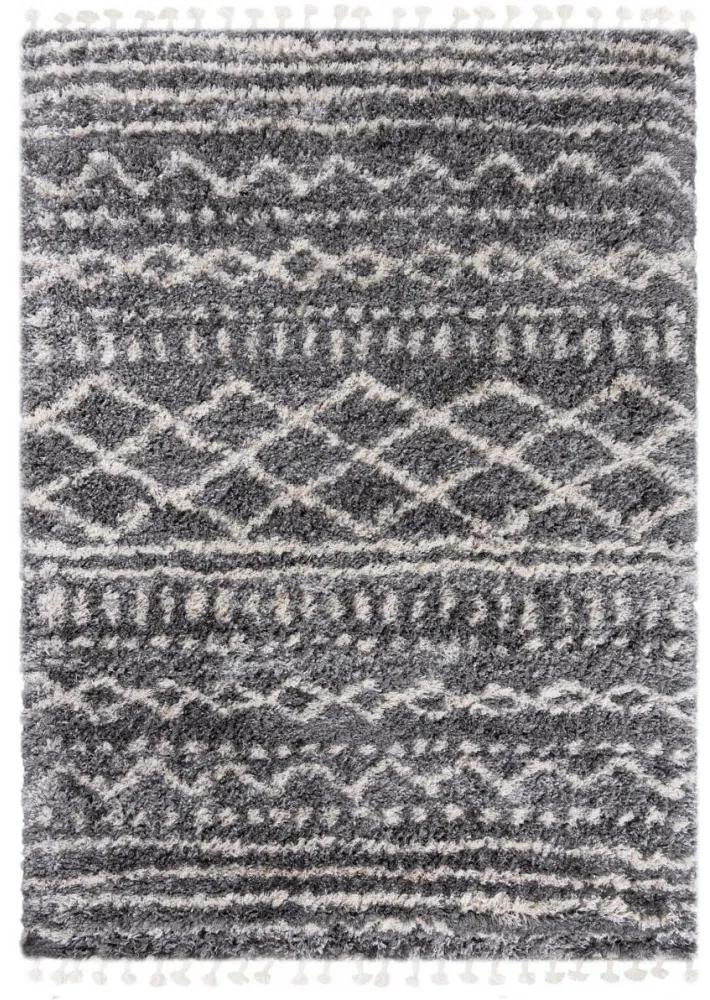 Kusový koberec shaggy Aron šedý 200x300cm