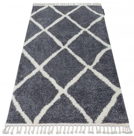 Dywany Luszczow Kusový koberec BERBER CROSS B5950, šedo bílý Rozměr koberce: 70 x 250 cm