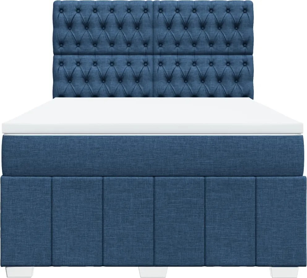 Box spring postel s matrací modrá 140x200 cm textil 3291704
