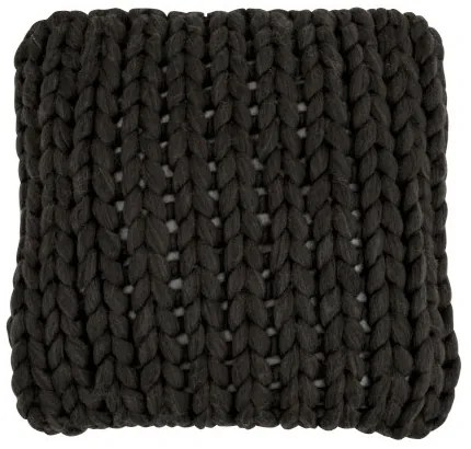Pletený šedý polštář Tricot dark grey - 40*40 cm