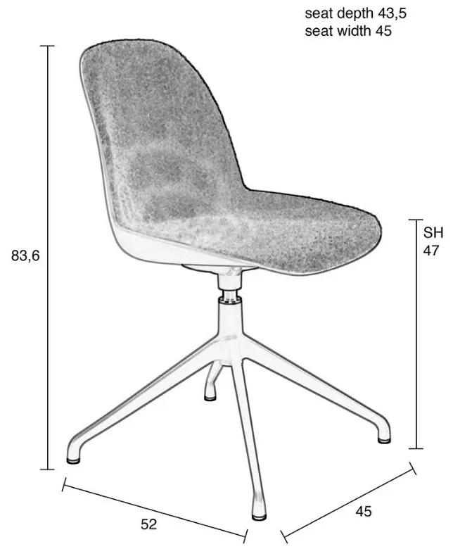 Šedo hnědá látková konferenční židle ZUIVER ALBERT KUIP II.