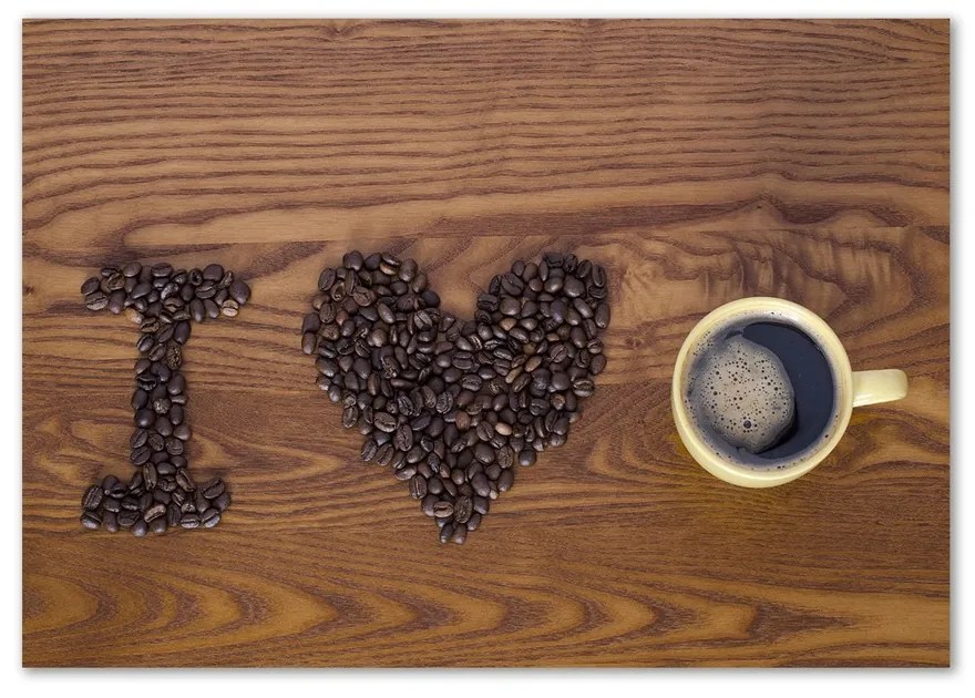 Wallmuralia Fotoobraz na skle I love coffee 100x70 cm