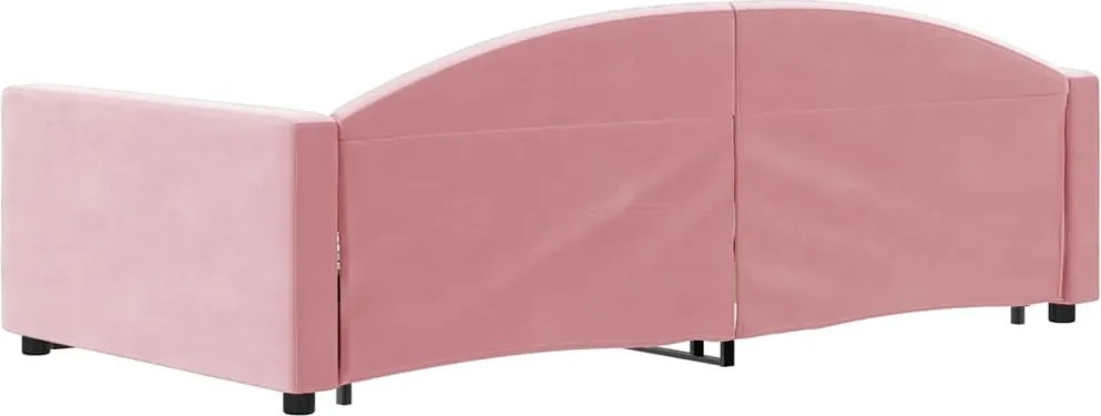 Válenda s přistýlkou a zásuvkami růžová 90 x 200 cm samet 3197352